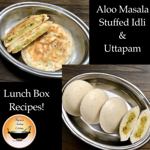 Lunch Box Recipes-How to make Aloo Masala Stuffed Idli and Stuffed Uttapam